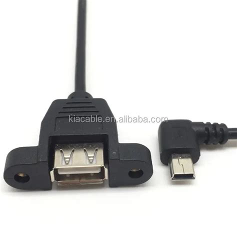 직각 미니 B Usb 유형 여성 패널 마운트 케이블