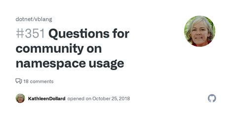 questions for community on namespace usage · issue 351 · dotnet vblang · github