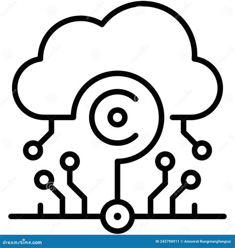 Computing Cloud Icon Blockchain Related Vector Illustration Stock