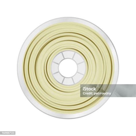 스풀에 상처 3d 프린팅을위한 천연 흰색과 노란색 필라멘트의 벡터 그림 분리 실패 제작물에 대한 스톡 벡터 아트 및 기타 이미지 실패 제작물 컴퓨터 프린터 3차원