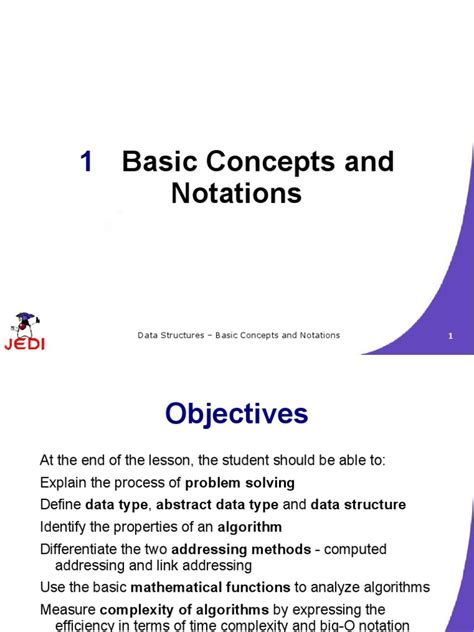 Jedi Slides Datast Chapter01 Basic Concepts And Notations Pdf Algorithms Computational