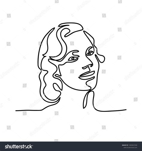 Continuous Line Drawing Sexy Girl Woman Shutterstock