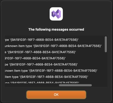 C Dotnet Unknown Solution Item Type Opening Solution File On Mac M1 Stack Overflow