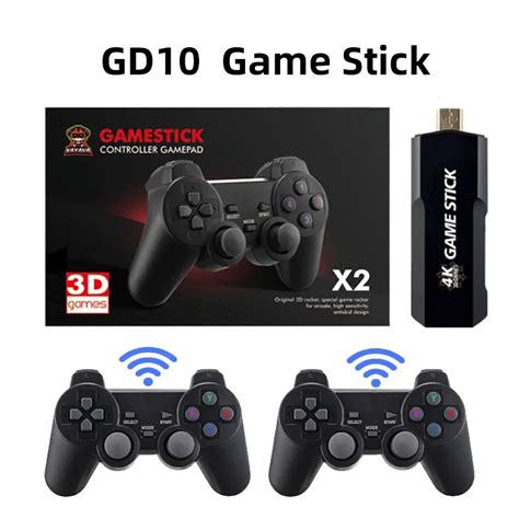 GD10 Game Stick 4K Retro Video Game Console 2.4G Wireless Controllers ...