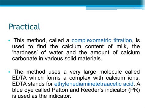 Determination Of Calcium In Milk Pptx