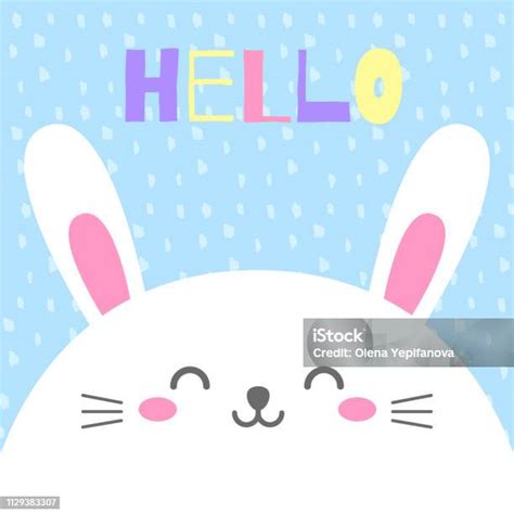 토끼와 재미 있는 만화 카드입니다 행복 문자입니다 디자인 인쇄에 대 한 템플릿입니다 낙서 스타일에서 벡터 배경입니다 귀여운 토끼 0명에 대한 스톡 벡터 아트 및 기타 이미지