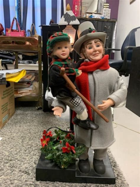 Bob Cratchit And Tiny Tim Animated Decoration