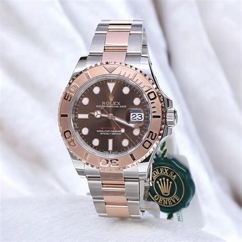 Rolex Oyster Yacht Master Rose Gold Steel Chocolate 40 Mm Unworn