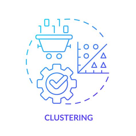 Clustering Blue Gradient Concept Icon Data Mining Technique Abstract Idea Thin Line