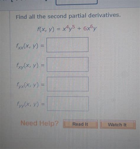 solved find all the second partial derivatives