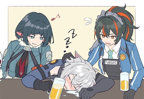 Jane Doe Zhu Yuan And Seth Lowell Zenless Zone Zero Drawn By Dwun Pubg Danbooru