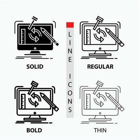Engineering Project Tools Workshop Processing Icon In Thin Regular Bold Line And Glyph