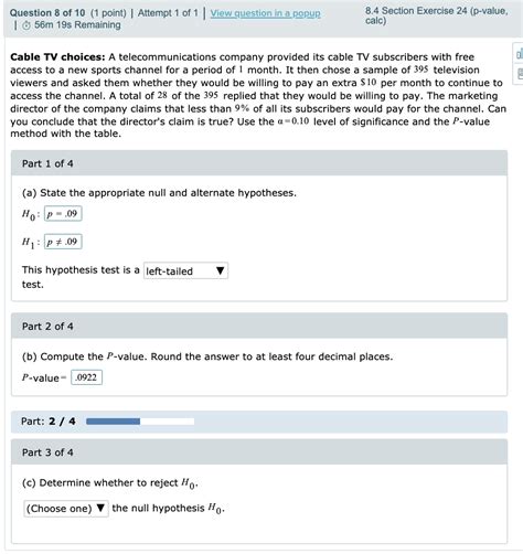 Solved Determine Whether To Reject The Null Hypothesis And Chegg Com
