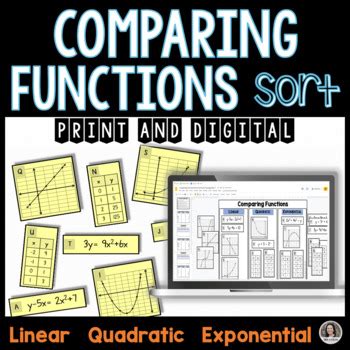 Comparing Functions Sort Linear Quadratic Exponential Print And Digital
