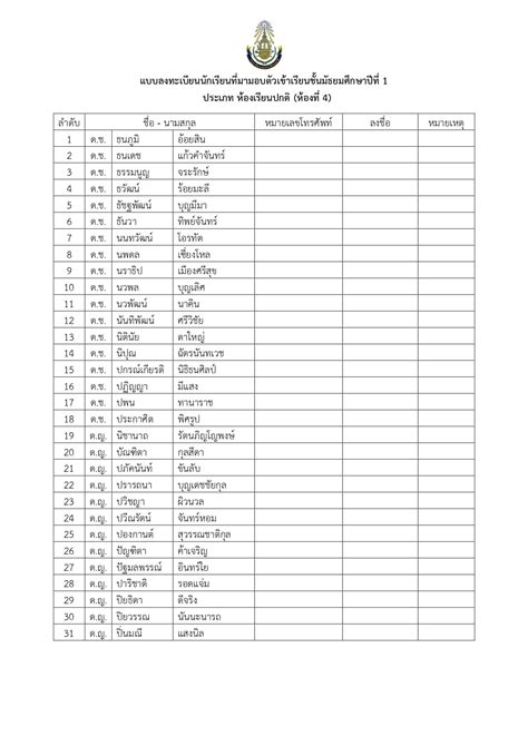 [ประชาสัมพันธ์] 📣 แบบลงทะเบียน โรงเรียนสุรศักดิ์มนตรี