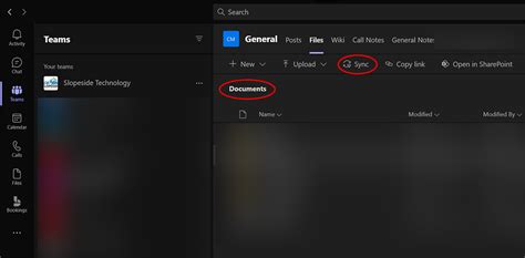 Sync Teams Files Slopeside Technology