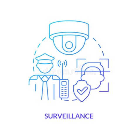 Surveillance Blue Gradient Concept Icon Stock Vector Illustration Of