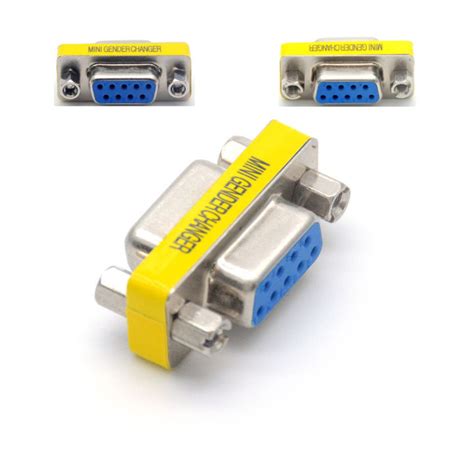 2 Pieces Db9 Female To Female 9pin Rs232 Serial Port Connector Adapter