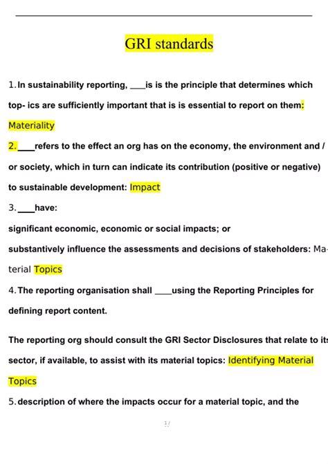 Gri Standards Exam Questions And Answers 2024 2025 Verified Answers Gri Stuvia Us