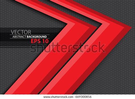 Abstract Red Arrow Overlap On Gray Stock Vector Royalty Free