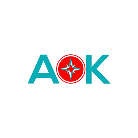 Aok Letter Logo Design On White Background Aok Creative Initials