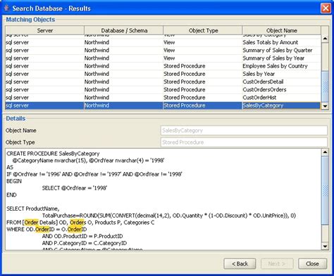 Database Search Tool