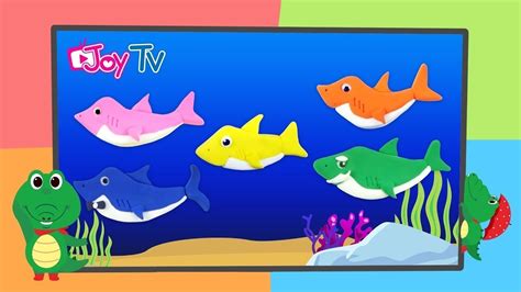플레이도우 핑크퐁 상어가족 아기상어 만들기와 색깔 놀이 조이tv 클레이아트 꼬미꼬미 Youtube