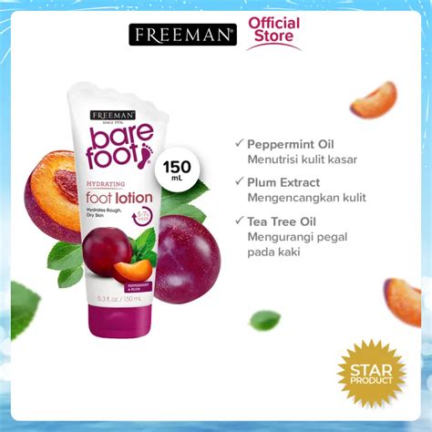 Freeman Barefoot Hydrating Peppermint And Plum Foot Lotion 150ml Lazada