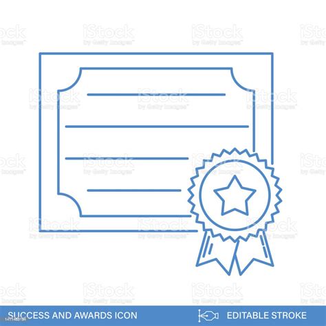 성공 상 얇은 라인 아이콘 인증서 Championship에 대한 스톡 벡터 아트 및 기타 이미지 Championship 개념 경쟁 Istock