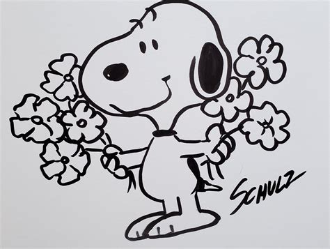 Snoopy Zeichnung Snoopy Tusche Illustration Woodstock Peanuts