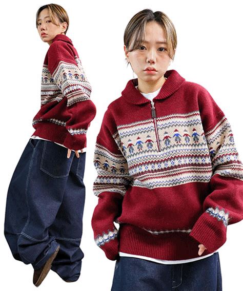 칠 크리스마스 하프 집업 니트 귀한 정사이즈핏 위시버킷