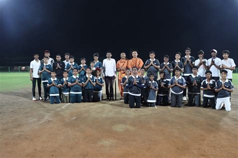 Night Cricket Match Shree Swaminarayan Gurukul International School