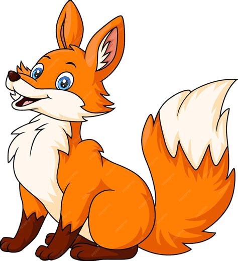Premium Vector Cute Little Fox Cartoon On White Background