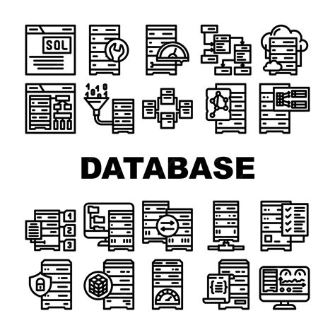 premium vector database administrator computer icons set vector