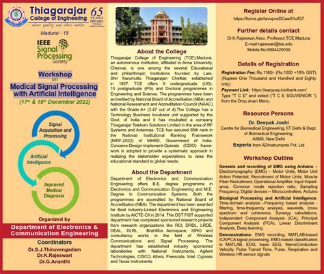 Workshop On Medical Signal Processing With Artificial Intelligence