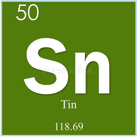 Tin Chemical Element Symbol On White Background Stock Illustration Illustration Of Chemical