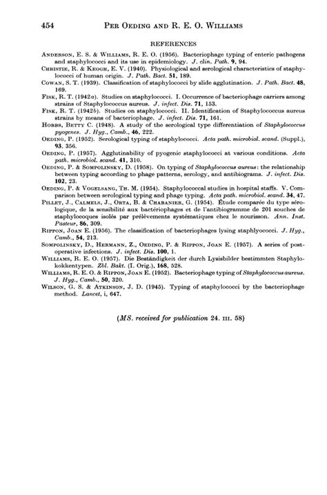 The Type Classification Of Staphylococcus Aureus A Comparison Of Phage Typing With Serological