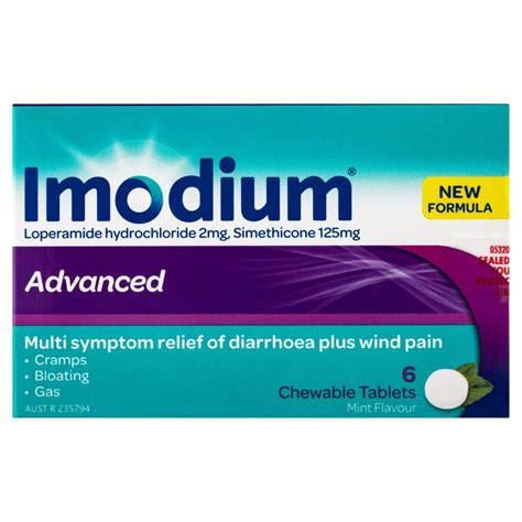 Buy Imodium Advanced Relief Loperamide And Simethicone Tablets Pack Of 6