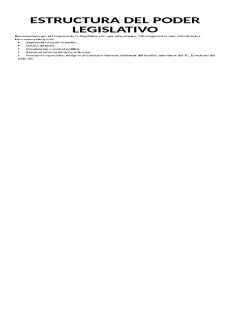 Estructura Del Poder Legislativo Pdf