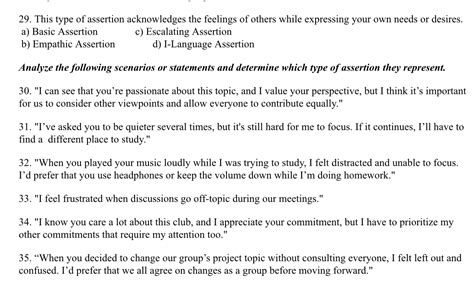 29 This Type Of Assertion Acknowledges The Feelings Of Others While