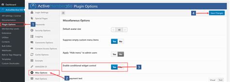 Widget Visibility Activemember360 Documentation