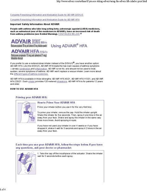 Using The Advair Hfa Inhaler Asthma Allergy