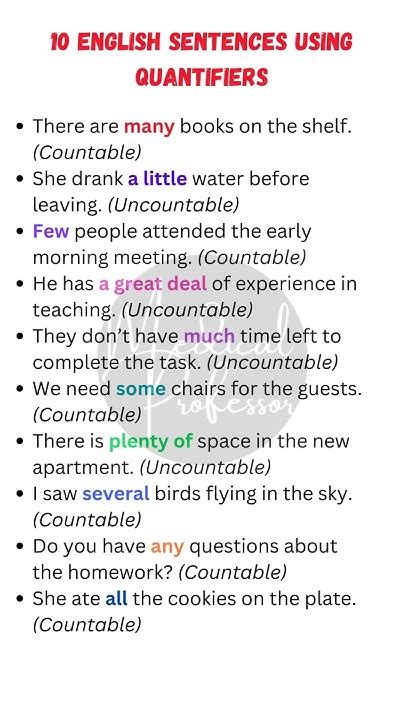 10 Examples Of Quantifiers In English Sentences Master Grammar Easily