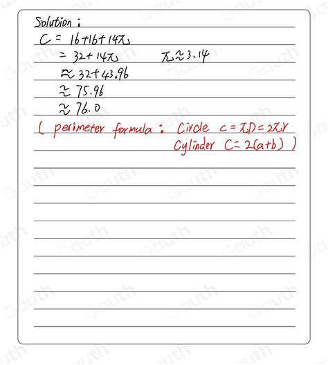 Solved Find The Perimeter Of The Figure Below Composed Of A Rectangle And Two Semicircles
