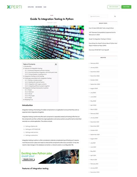 Guide To Integration Testing In Python Pdf