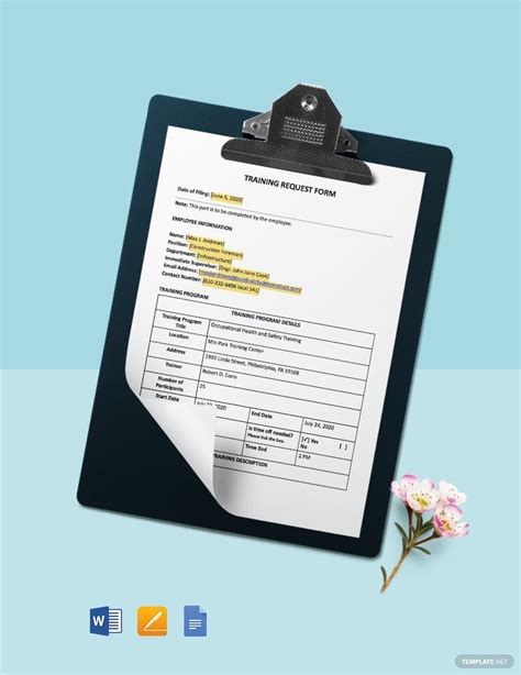 Sample Construction Training Request Form Template In Word Pages