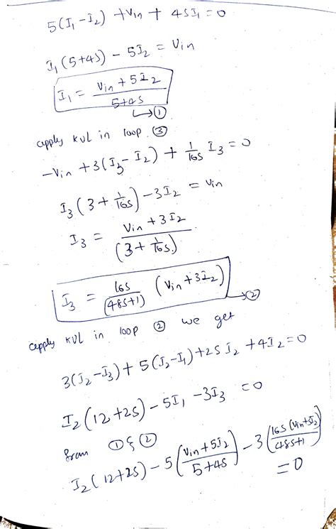 Solved Determine The Transfer Function Voutsvins Using Mesh