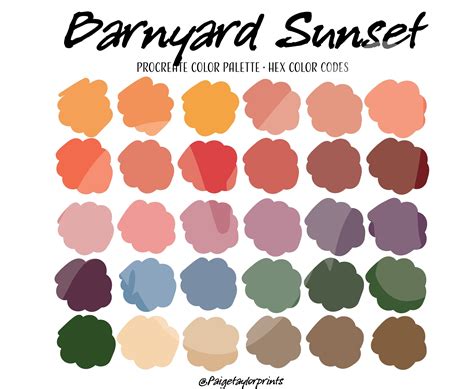Barnyard Sunset Procreate Color Palette Colorful Palette Color Palette