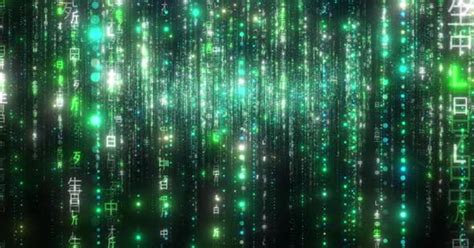 Chinese Green Matrix Code Falling Computer Digital Code Rain Background High Tech Digital