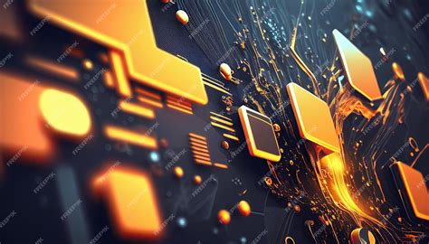 Premium Ai Image Abstract Technology Background Circuit Cpu Motherboard Illustration Digital